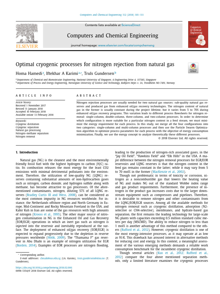 Optimal Nitrogen Removal in Natural Gas | PDF | Mathematical ...