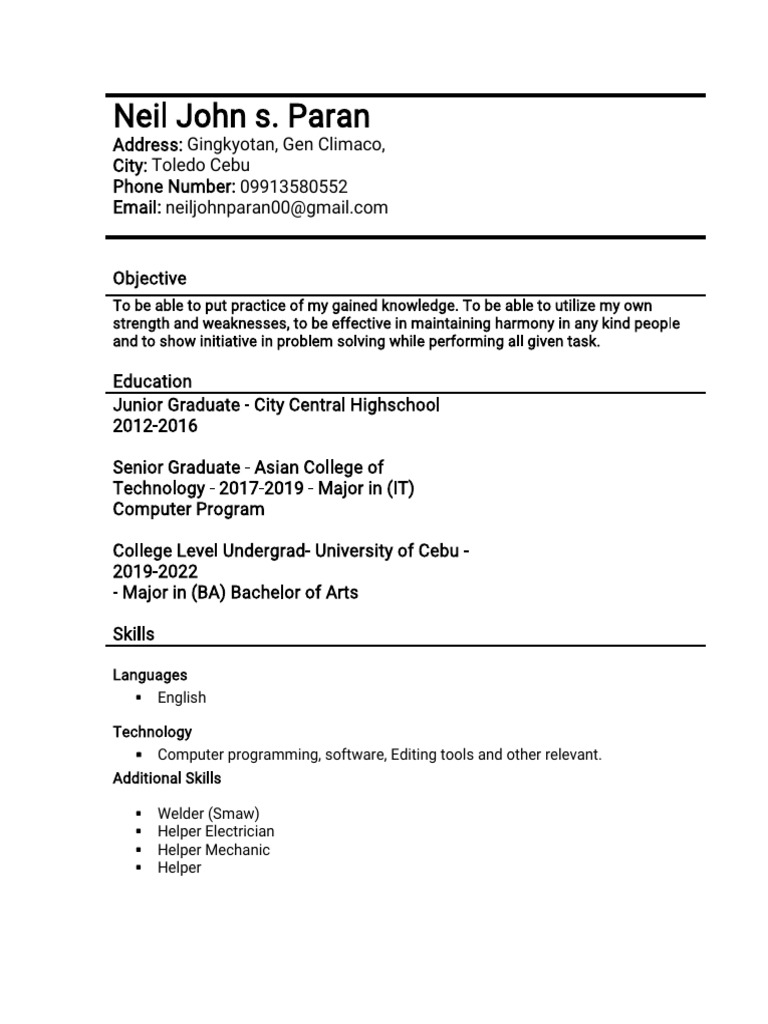 Resume Neil Paran | PDF