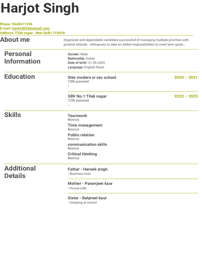 Harjot Resume 930 | PDF