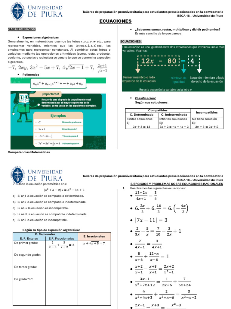 10-11 ECUACIONES | PDF | Ecuaciones | Logaritmo