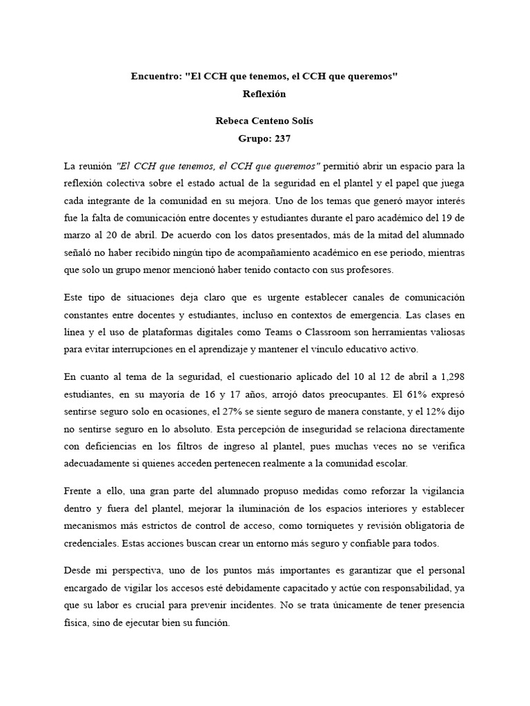 Seguridad y Comunicación en el CCH | PDF | Enseñando