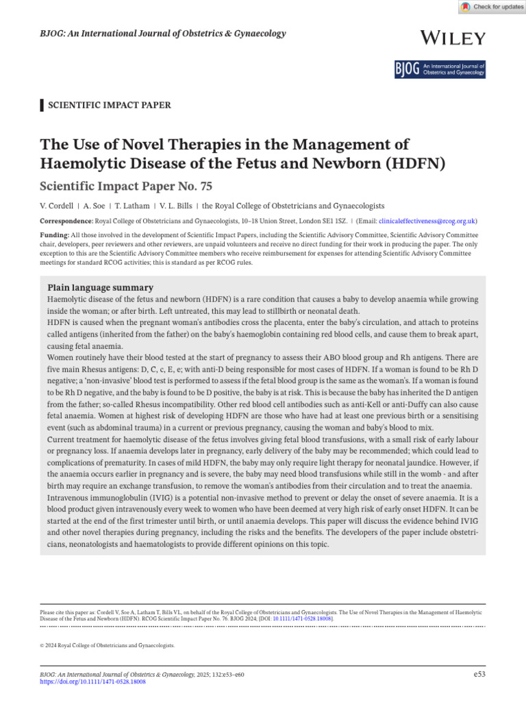 BJOG - 2024 - Cordell - The Use of Novel Therapies in The Management of ...