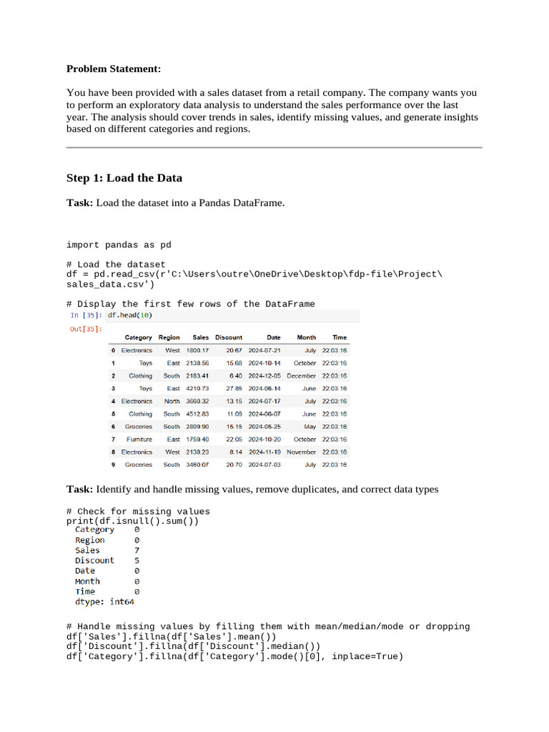 Retail Sales Data Analysis Guide | PDF | Data Analysis | Data Management