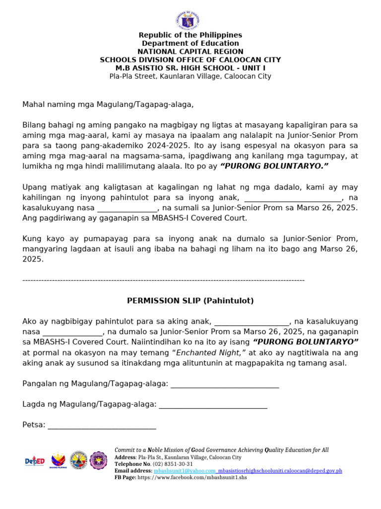 Prom Permit | PDF