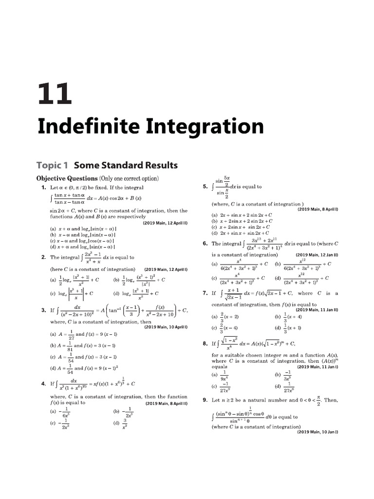 A1 Indefinite Integral | PDF
