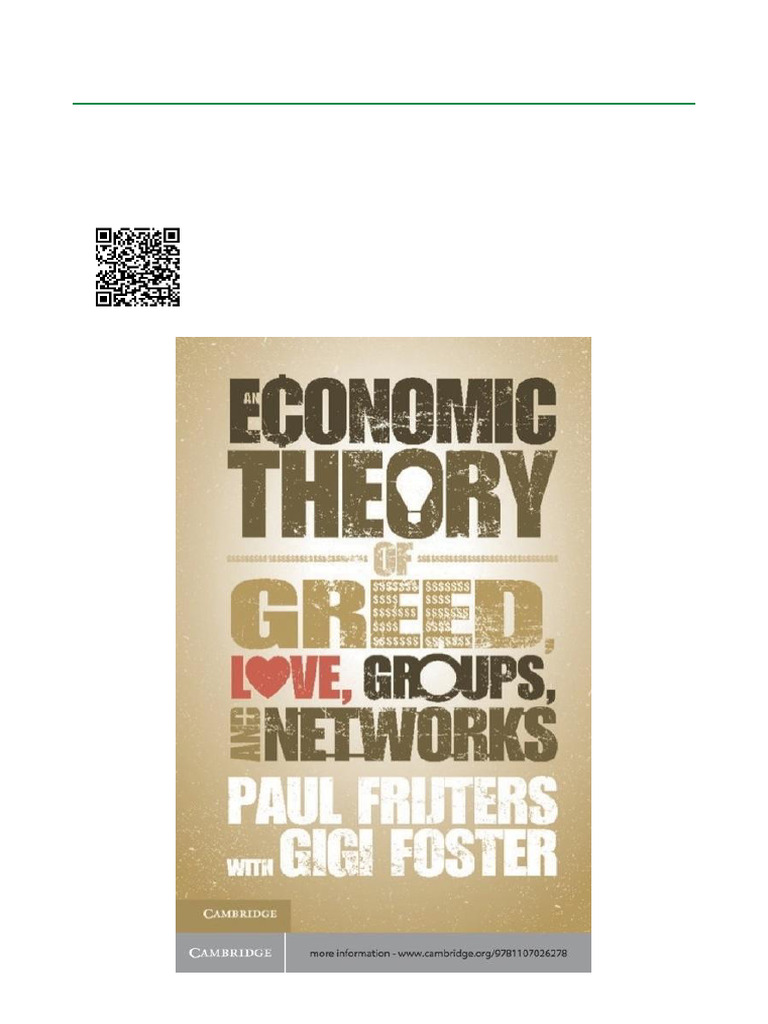 An Economic Theory of Greed, Love, Groups, and Networks ISBN ...