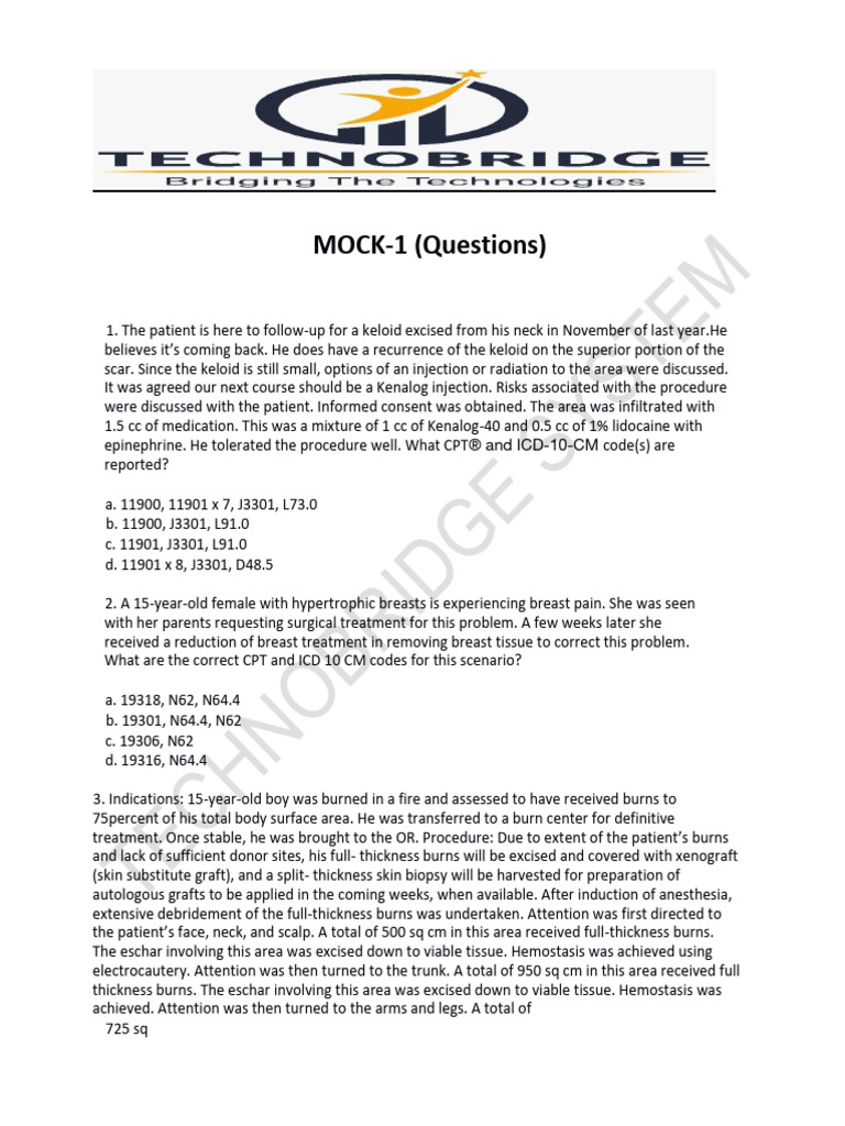 CPC Mock 1 ( (Question Paper) | PDF | Percutaneous Coronary ...
