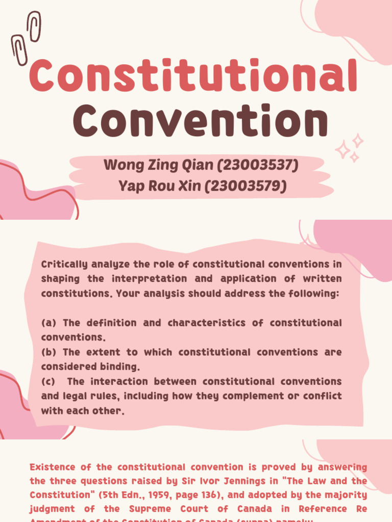 Role of Constitutional Conventions Explained | PDF | Political Law ...