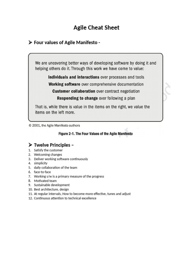Agile Cheat Sheet | PDF