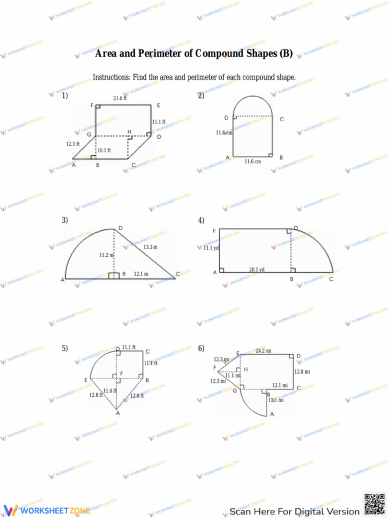 Calculate Area & Perimeter of Compound Shapes | PDF