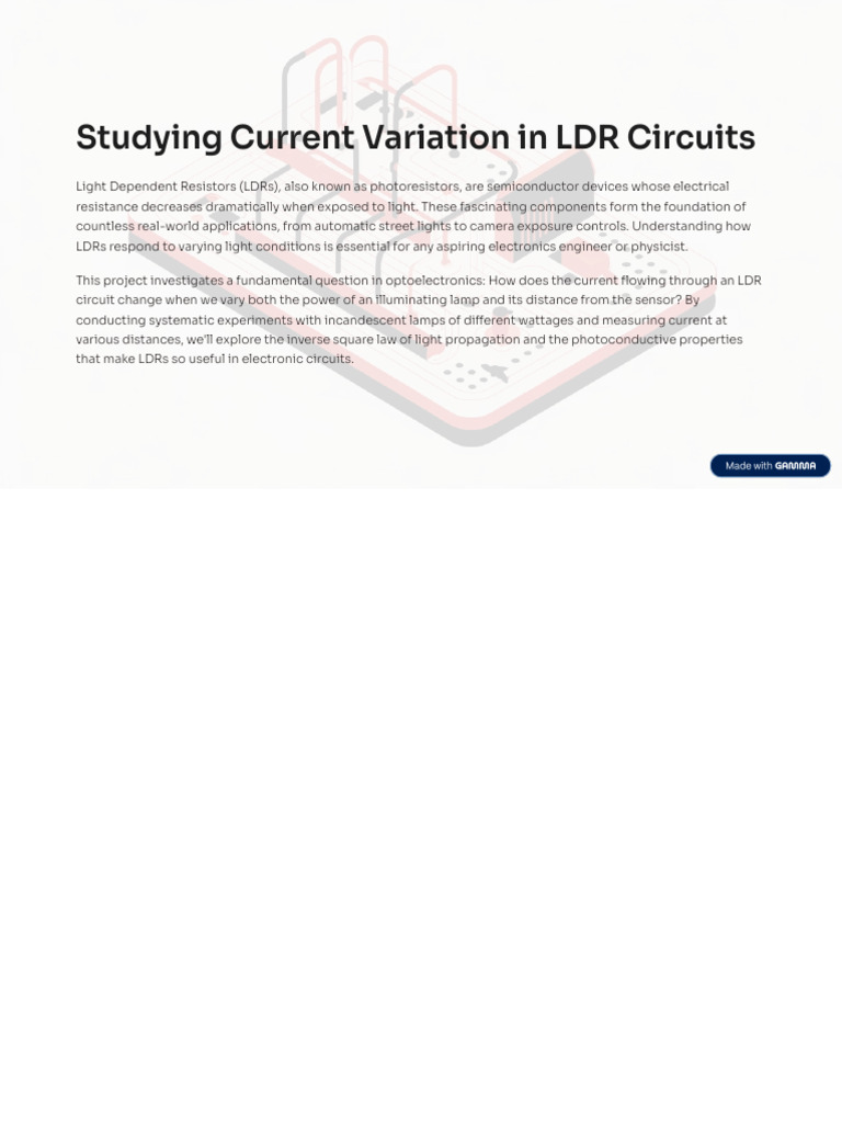 Current Variation in LDR Circuits | PDF | Incandescent Light Bulb ...