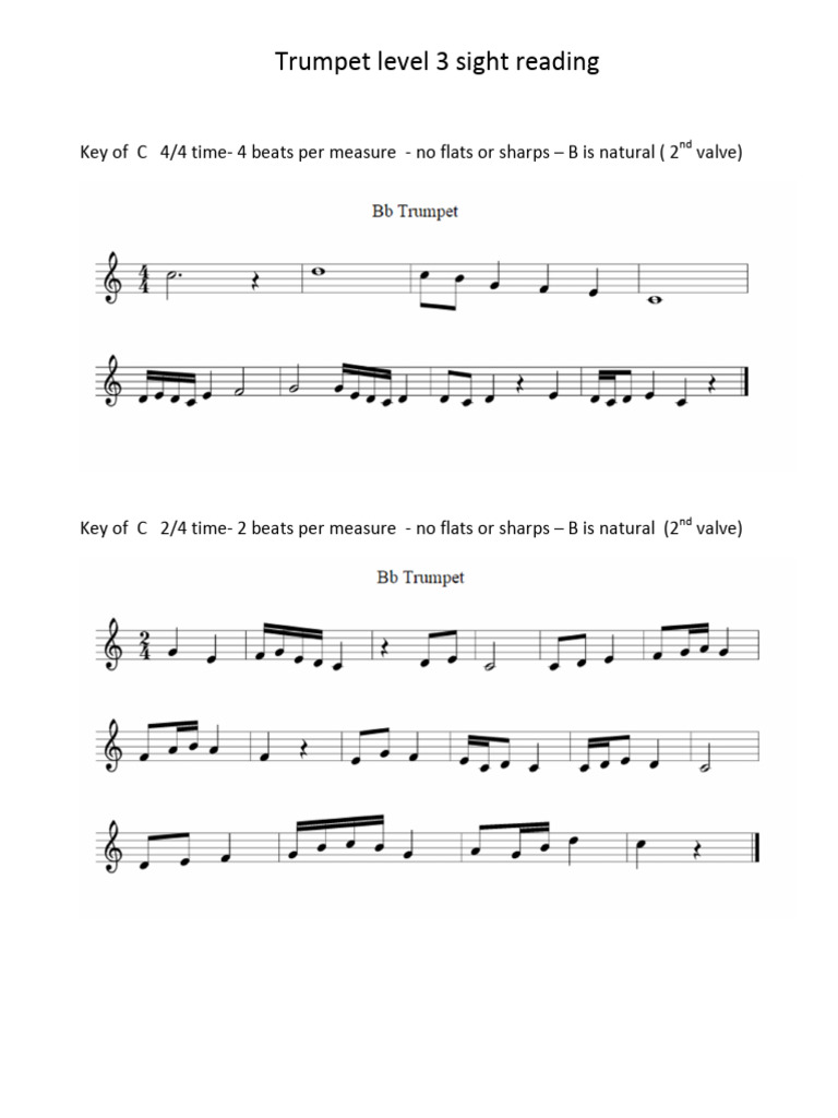 Nyssma Trumpet 3 Sight Reading | PDF