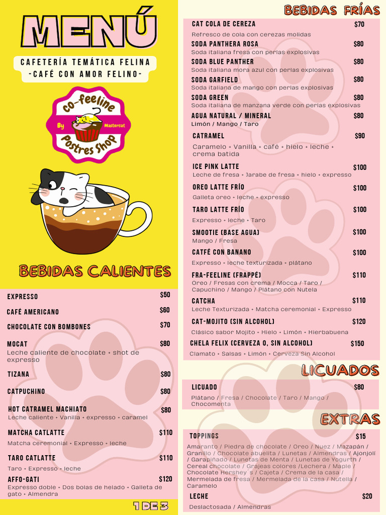 Menú Cafetería Co-Feeline - 20250820 - 164434 - 0000 | PDF | Alimentos