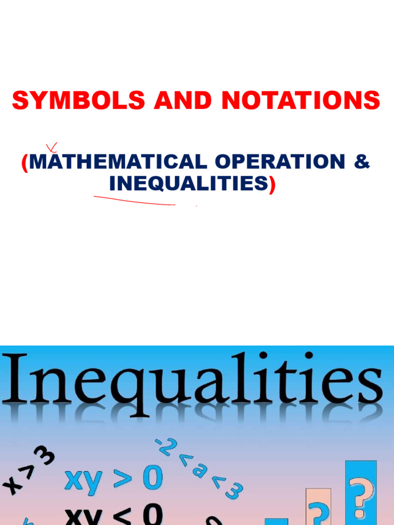 Symbols and Notations Class-1 | PDF