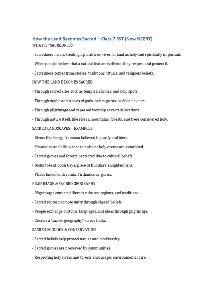 How the Land Becomes Sacred Notes | PDF
