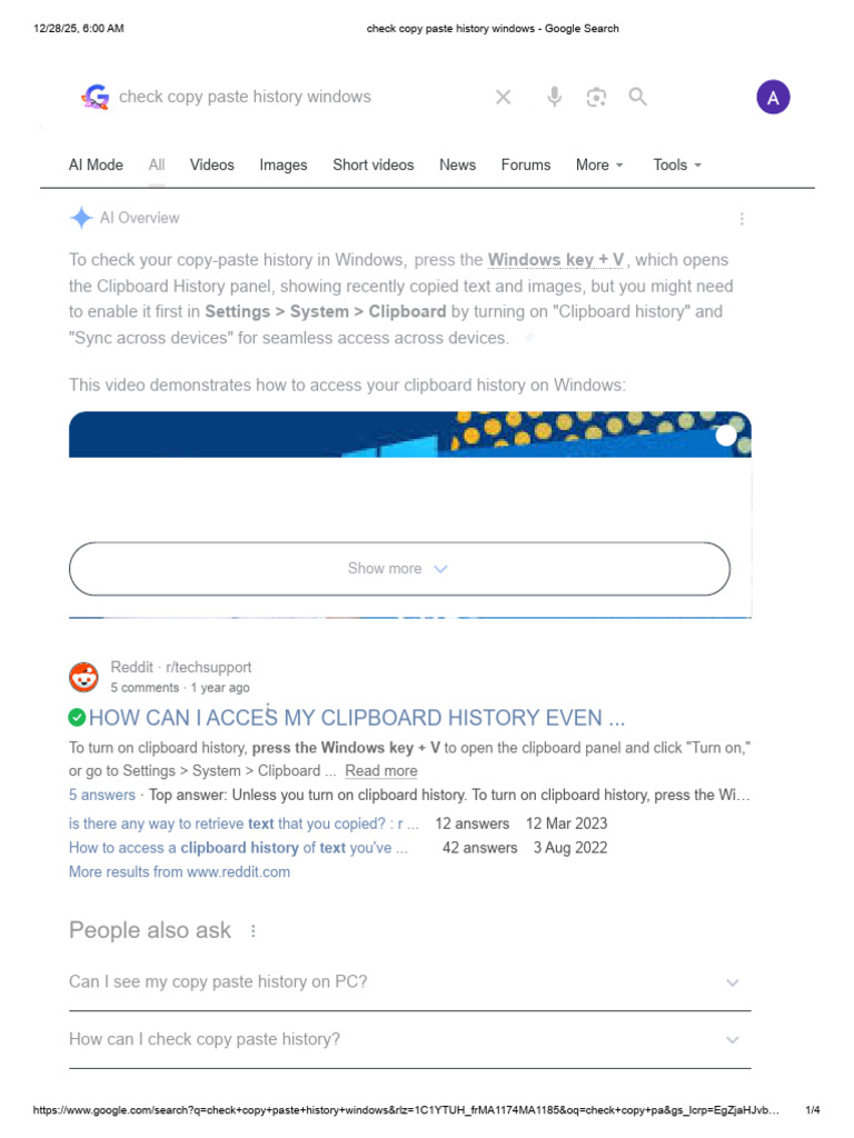 Access Clipboard History in Windows | PDF | Computing | Software
