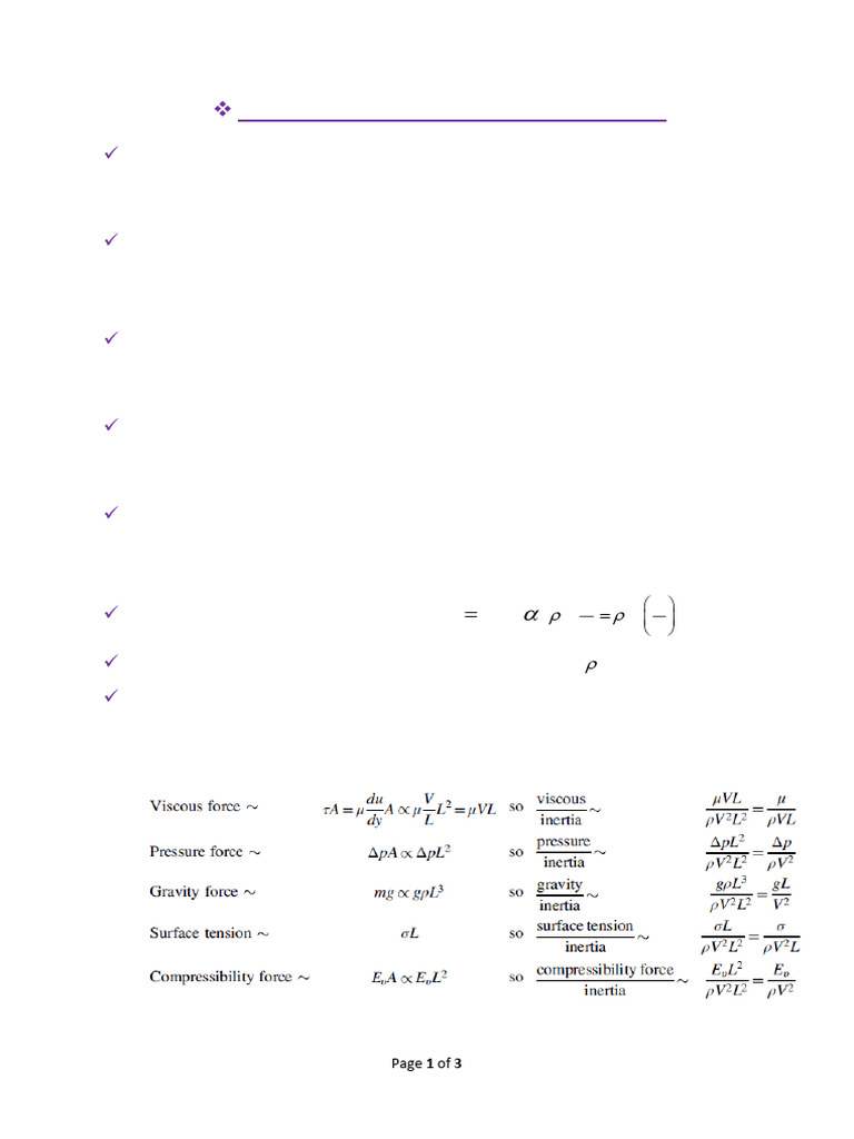 Dimensionless Numbers in Fluid Mechanics | PDF
