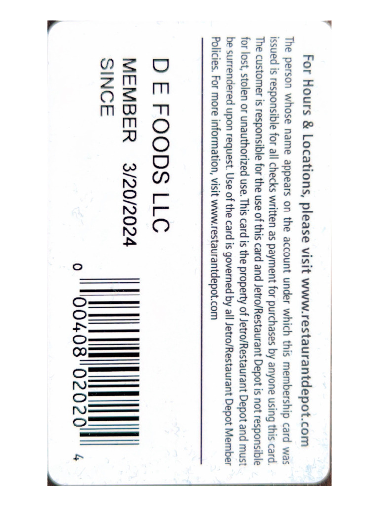 Restaurant Depot | PDF