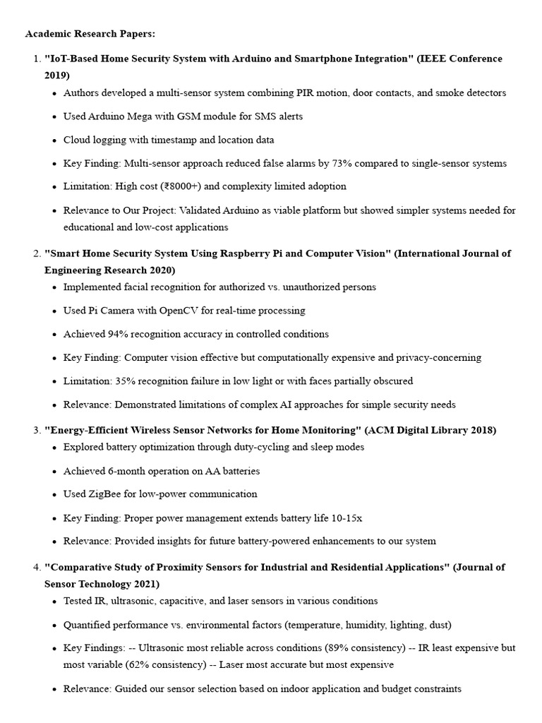 Home Safety Using Arduino Based Sensor - Complete Report | PDF ...