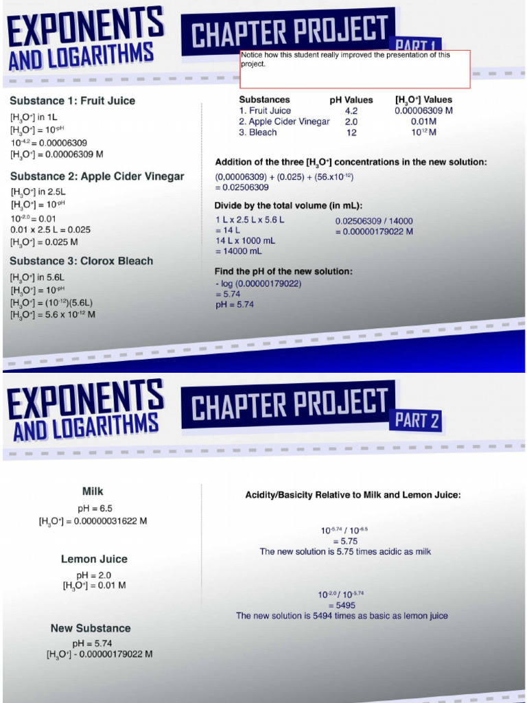 Exponents and Log Sample | PDF