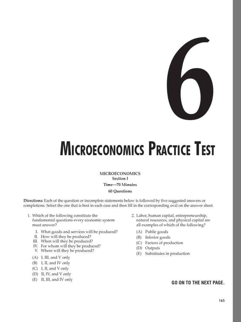 Microeconomics Practice Test Questions | PDF | Demand | Monopoly