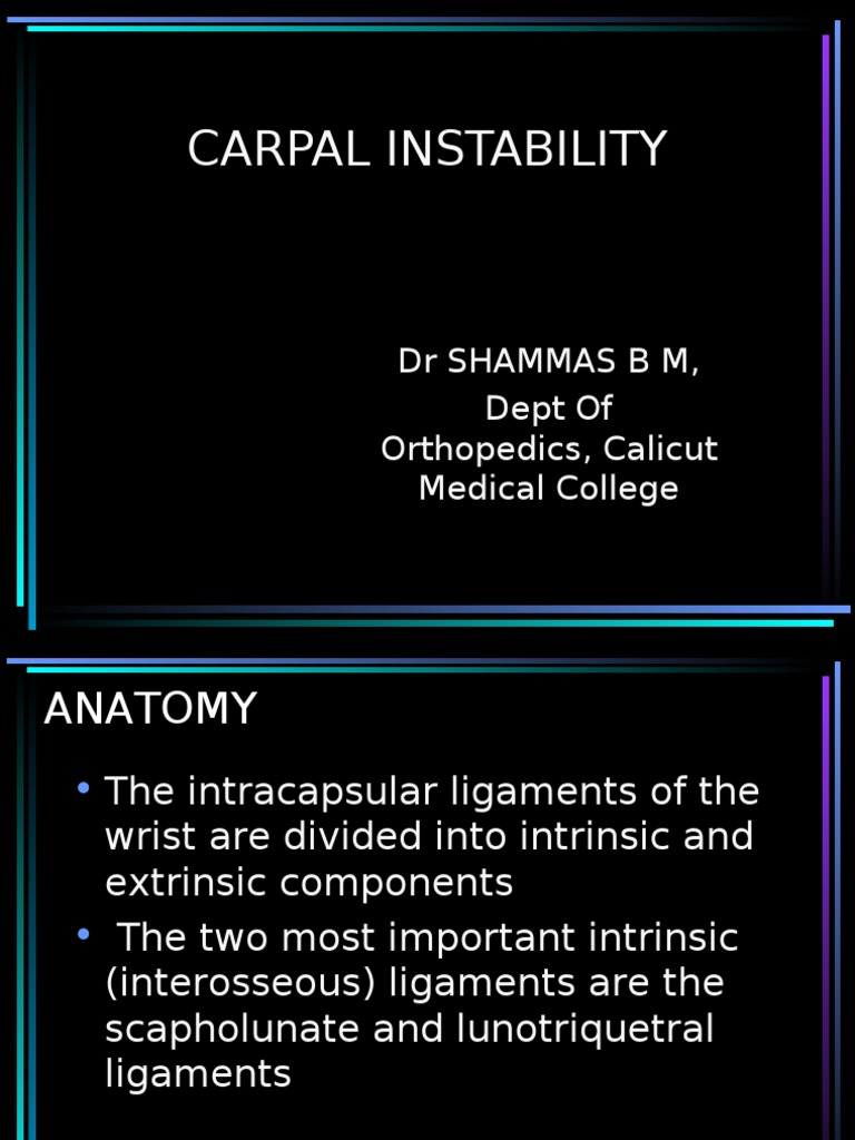 Carpal Instability | PDF | Hand | Skeletal System