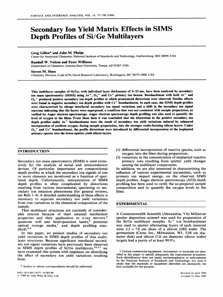 Secondary Ion Yield Matrix Effects in SI | PDF | Sputtering | Thin Film