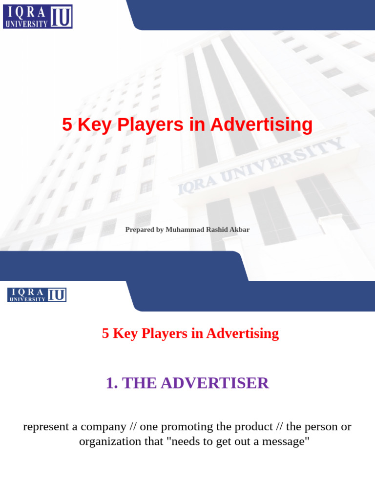 Key Players in Advertising Explained | PDF | Advertising | Human ...
