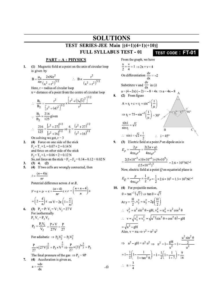 1 Full Test Sol | PDF