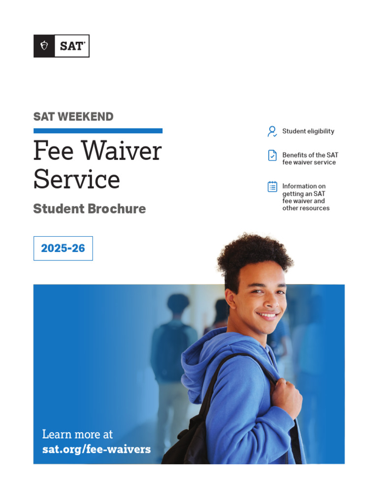 Sat Fee Waiver Student Brochure | PDF | Sat | Society Of The United States