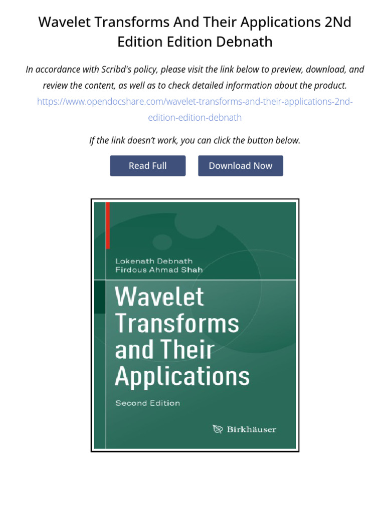 Wavelet Transforms and Their Applications 2nd edition Edition Debnath ...