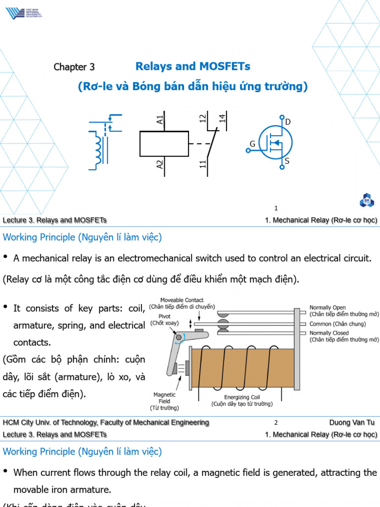 Lecture 3 - Relays and MOSFETs | PDF