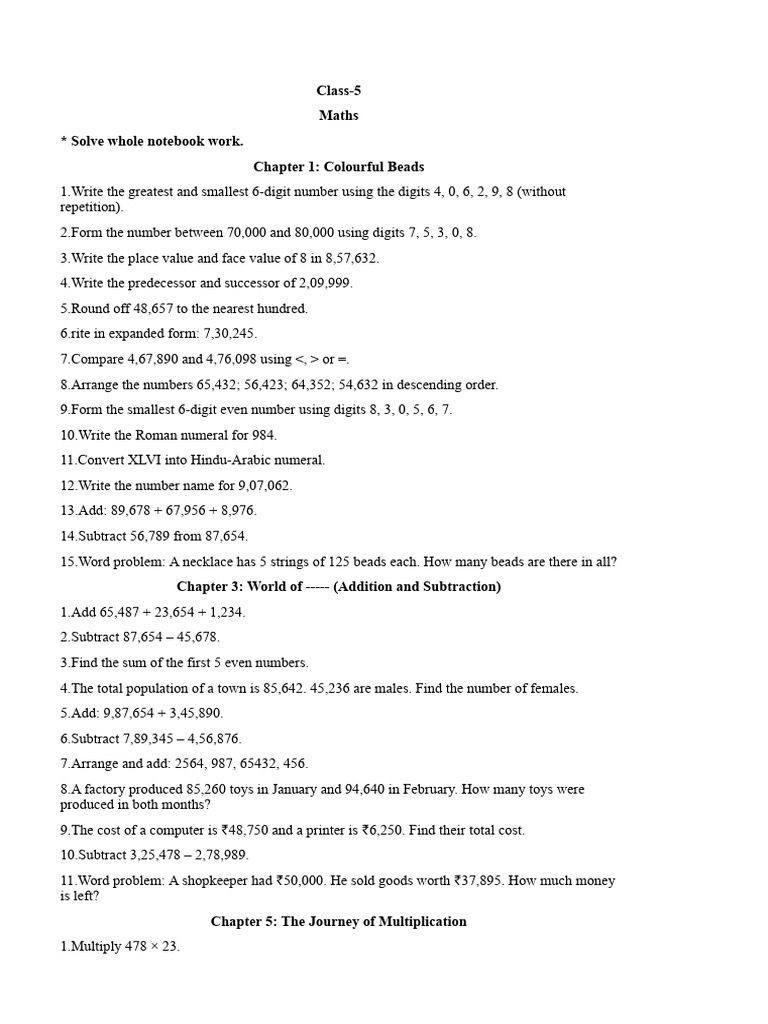 Class 5 Maths and General Knowledge Workbook | PDF | Rain | Water
