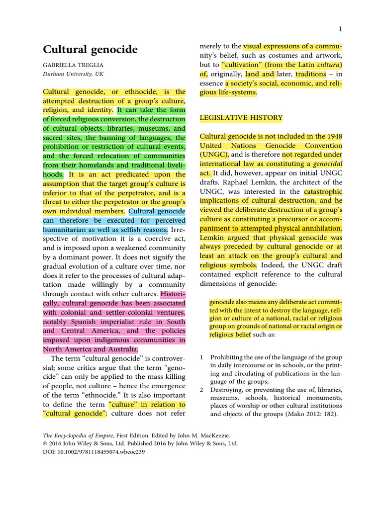 Cultural Genocide | PDF | Genocides | Cultural Assimilation