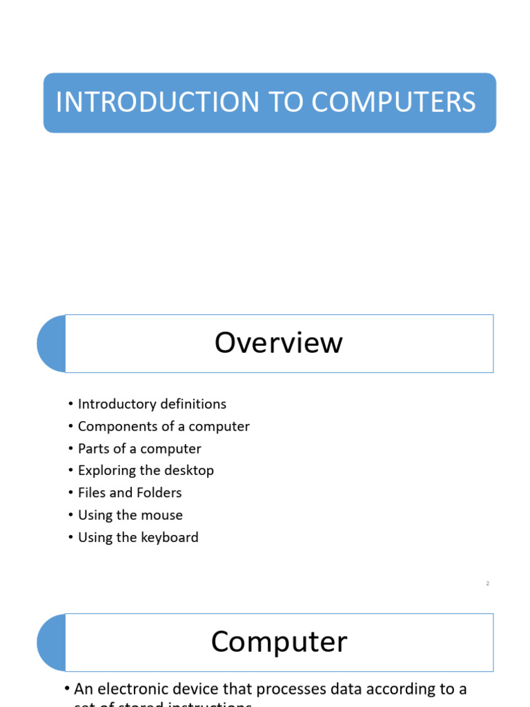 INTRODUCTION TO COMPUTERS | PDF | Computer Keyboard | Random Access Memory