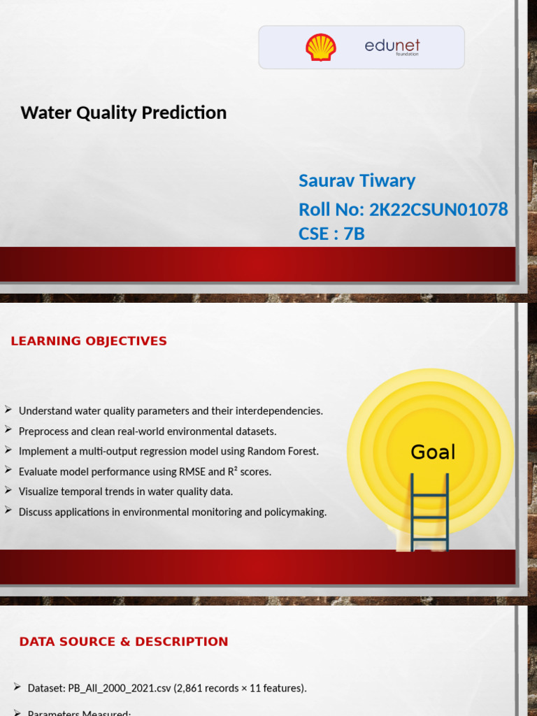 Water Quality Prediction Using ML Techniques | PDF | Water Quality ...