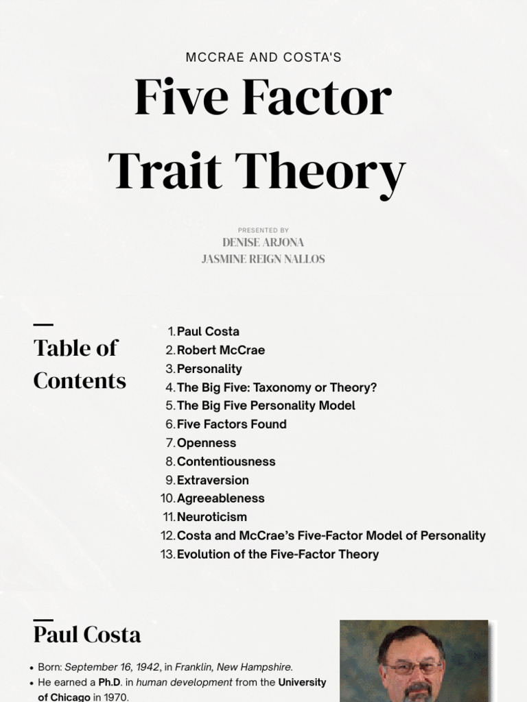 Five-Factor Personality Model Overview | PDF | Extraversion And ...