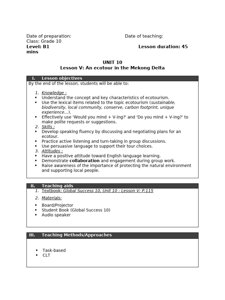 Lessonplan Listening GS Unit10 | PDF | Vocabulary | Behavior Modification