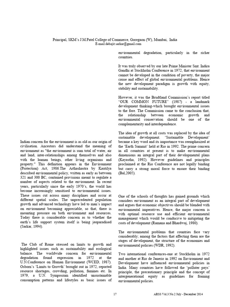 ARSS-Vol.3-No.2-July-Dec-2014pp.17-20 | PDF | Environmental Policy ...