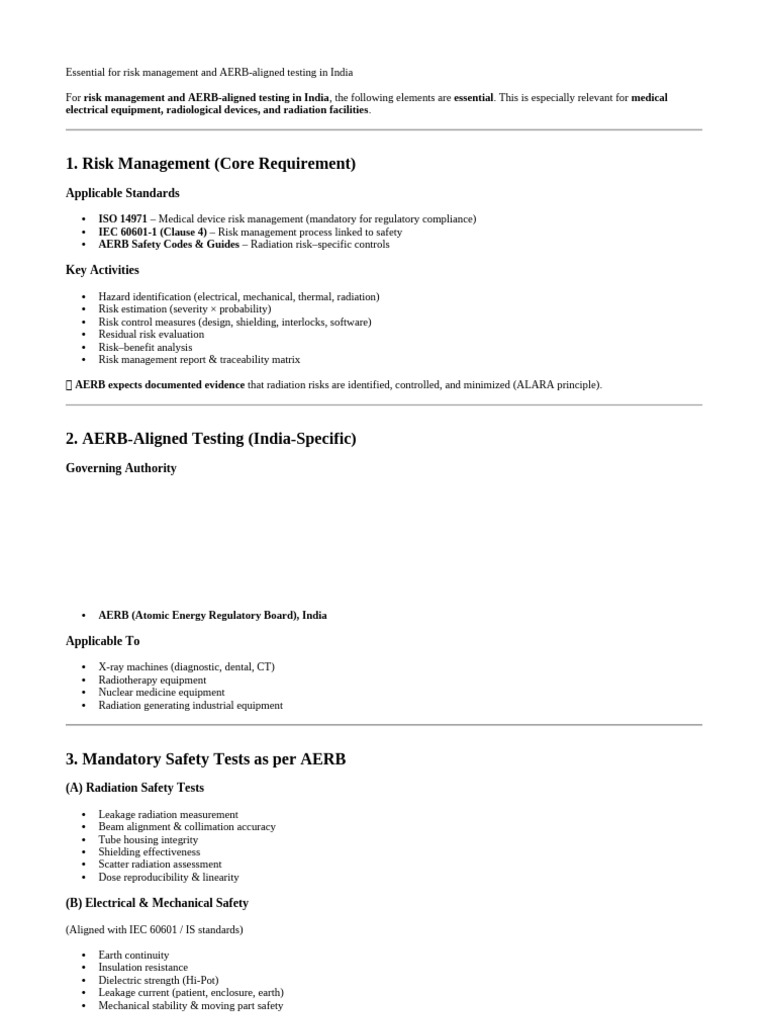 Essential for Risk Management and AERB | PDF | Radiation Protection ...