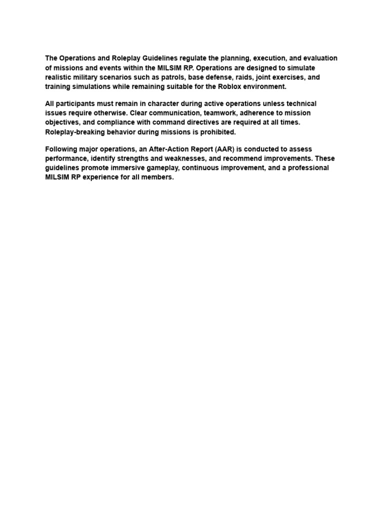 Title - MILSIM RP Operations Manual | PDF