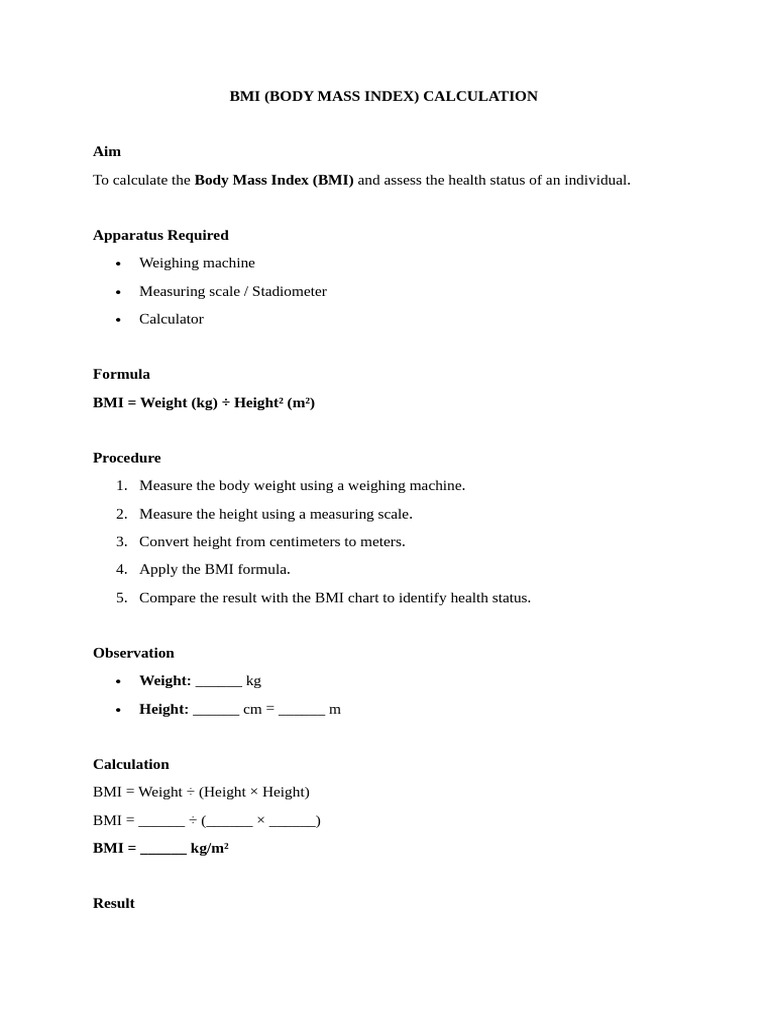 PAT EXP - Edited | PDF | Body Mass Index | Asana
