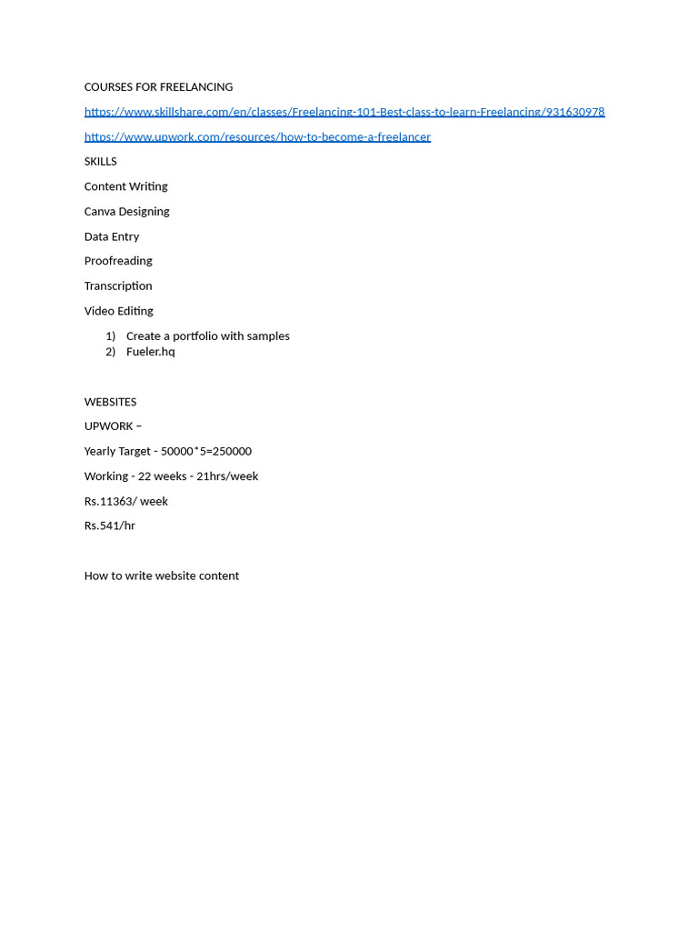 Essential Freelancing Courses and Skills | PDF