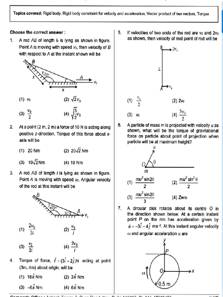 Rotation Practice | PDF | Rotation Around A Fixed Axis | Rotation