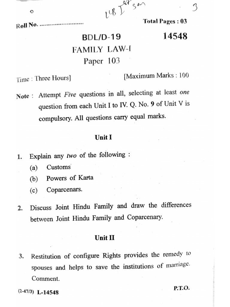 Family Law I, 2019 | PDF