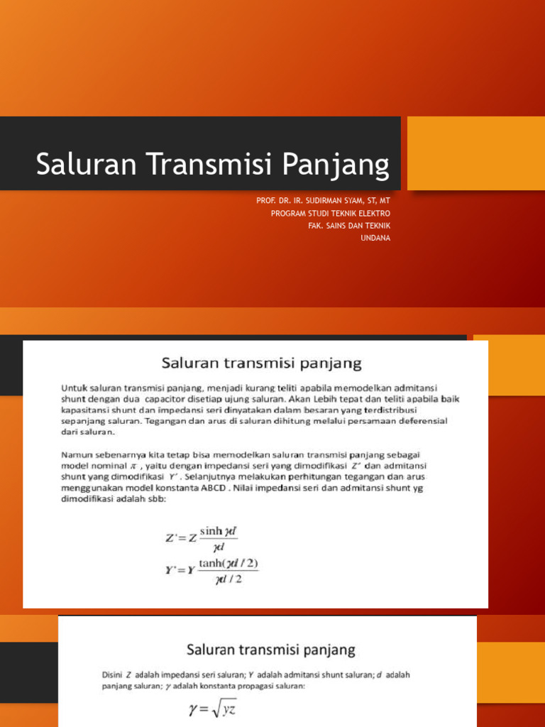 Saluran Transmisi Panjang Teknik Elektro | PDF