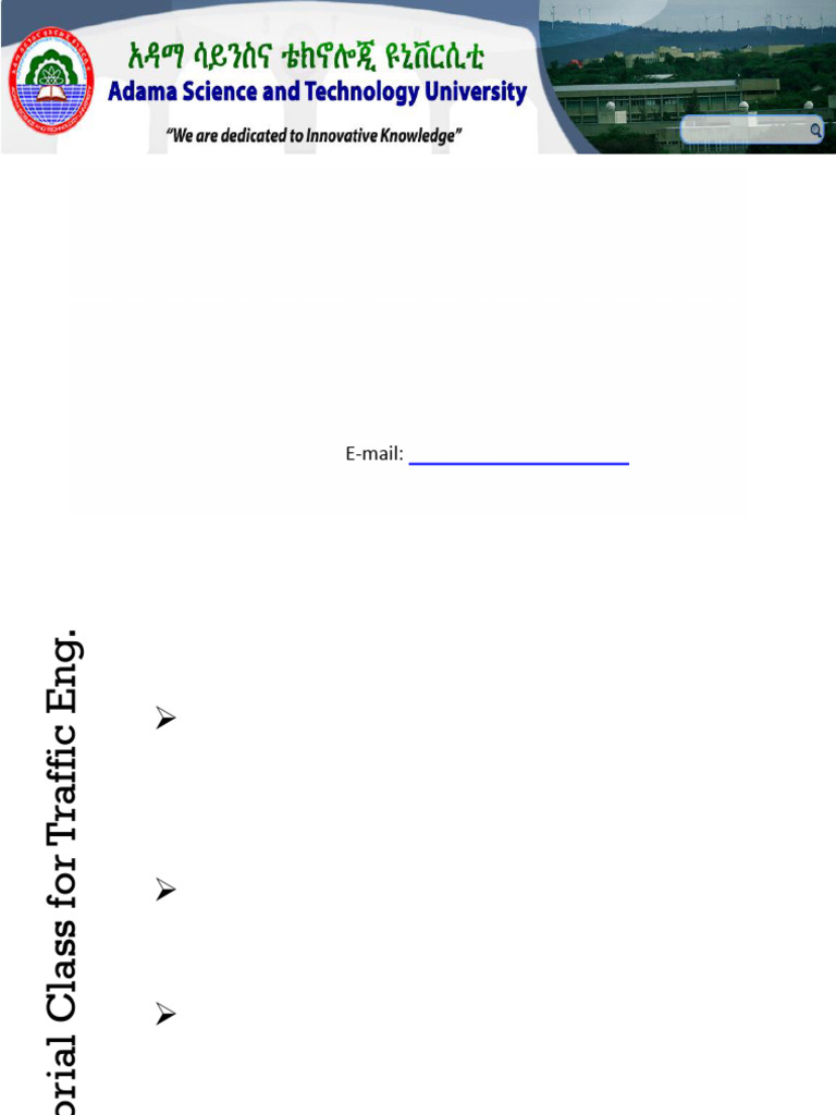 Exit Exam Tutorial -Traffic Engineering (1) | PDF | Traffic | Parking