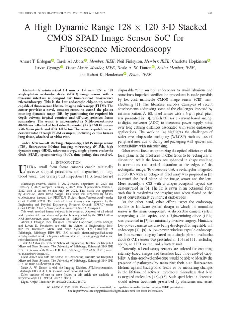 A High Dynamic Range 128 --x00D7- 120 3-D Stacked CMOS SPAD Image ...
