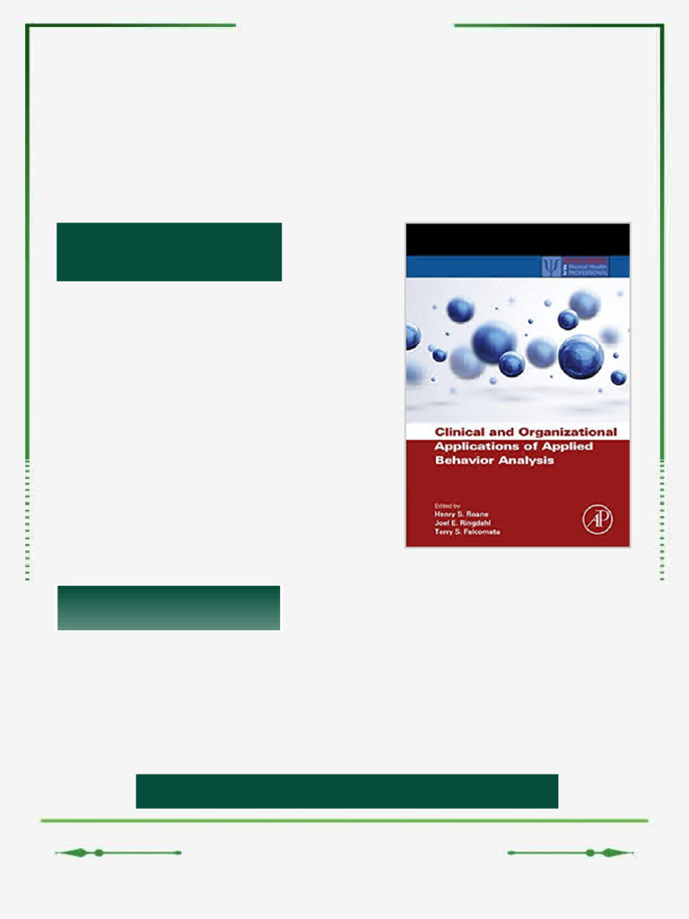 Clinical and Organizational Applications of Applied Behavior Analysis ...