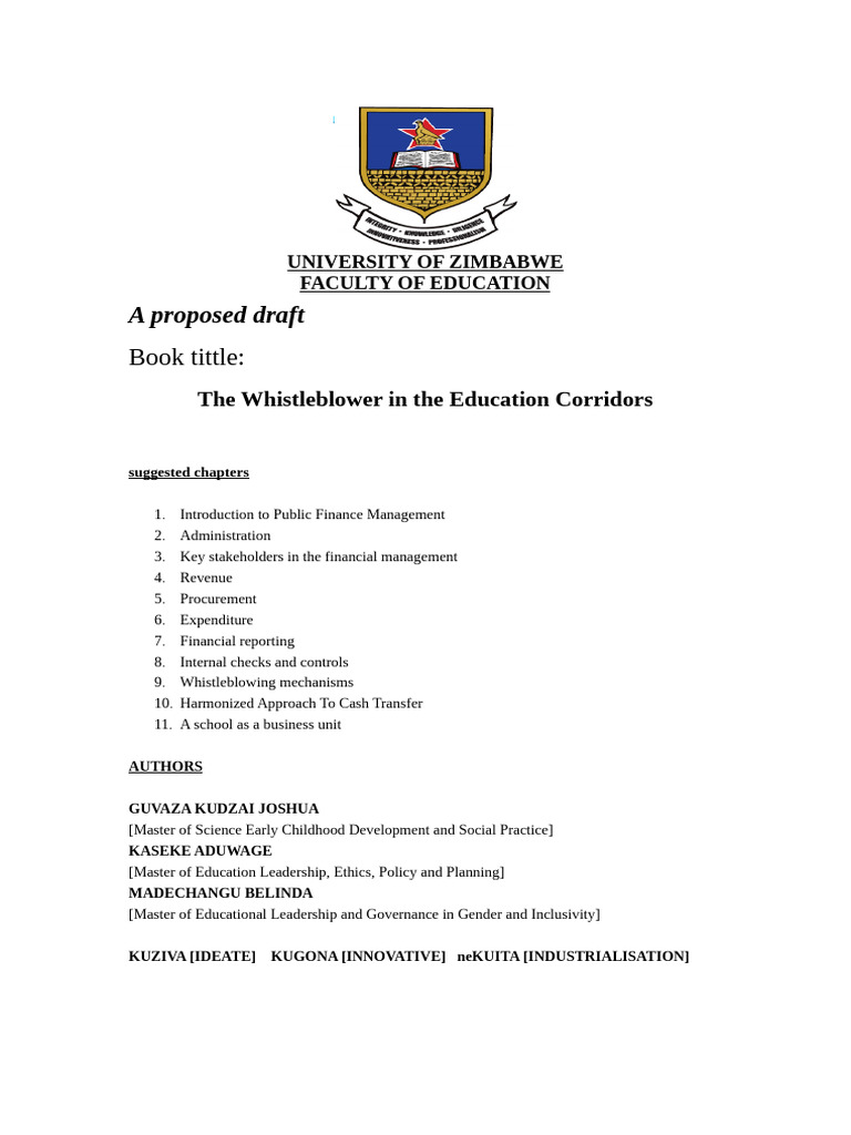 Proposed Draft On Financial - Management | PDF